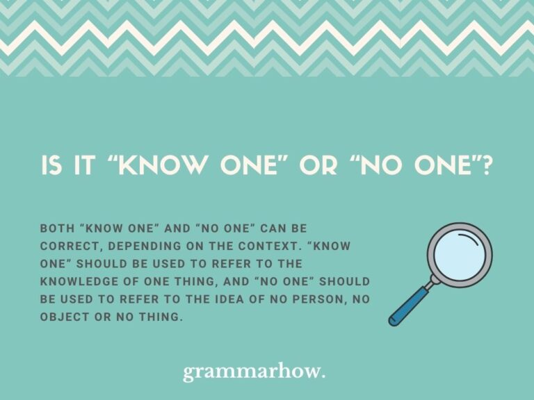 “Know One” or “No One” - Correct Spelling (With Examples)