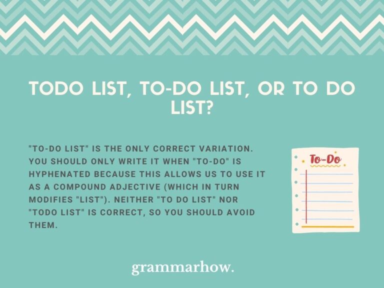 Todo list, To-do list, or To do list? (Helpful Examples)
