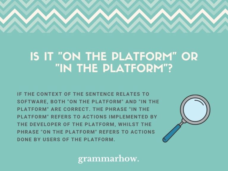"On The Platform" or "In The Platform" - Correct Version