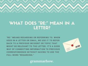 What Does "Re:" Mean In a Letter? Explained With Examples
