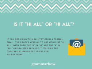 "Hi all" or "Hi All" - Correct Version (Formal Email)