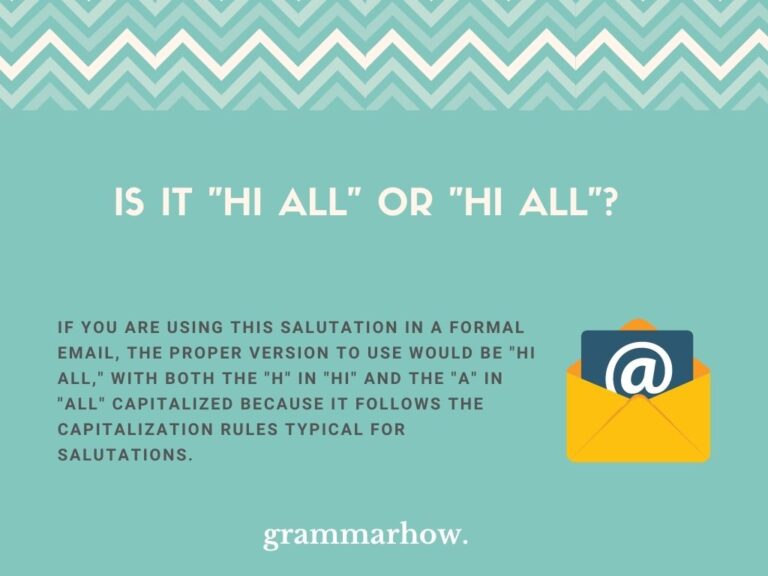 "Hi all" or "Hi All" - Correct Version (Formal Email)