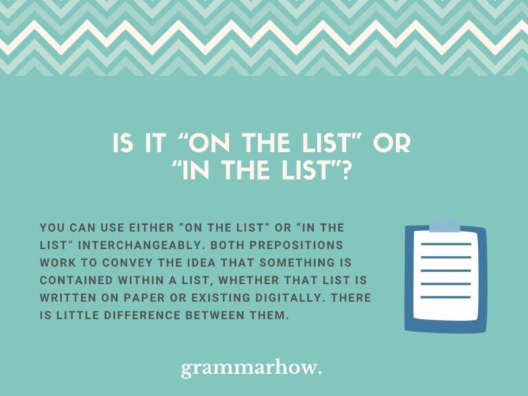 “On The List” or “In The List” - Correct Preposition