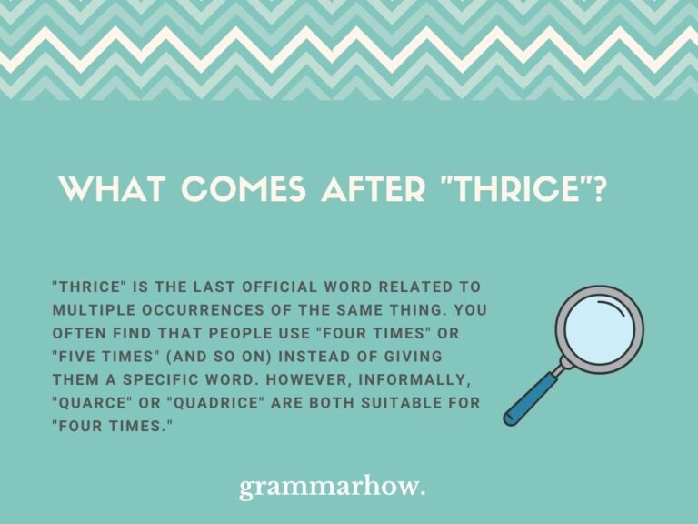 "Once", "Twice", "Thrice"... - Here's What Comes Next (+Table)