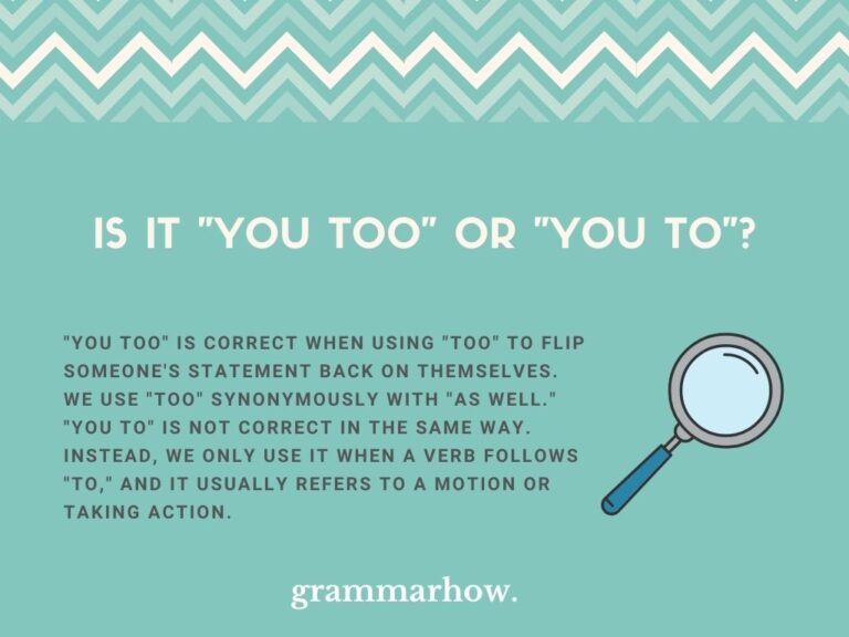 "You Too" or "You To" - Correct Version (With Examples)
