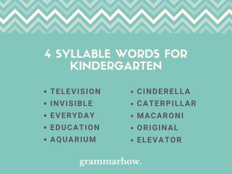 50+ Good 4 Syllable Words (List & Pictures)