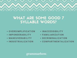 50+ Good 7 Syllable Words (List & Pictures)