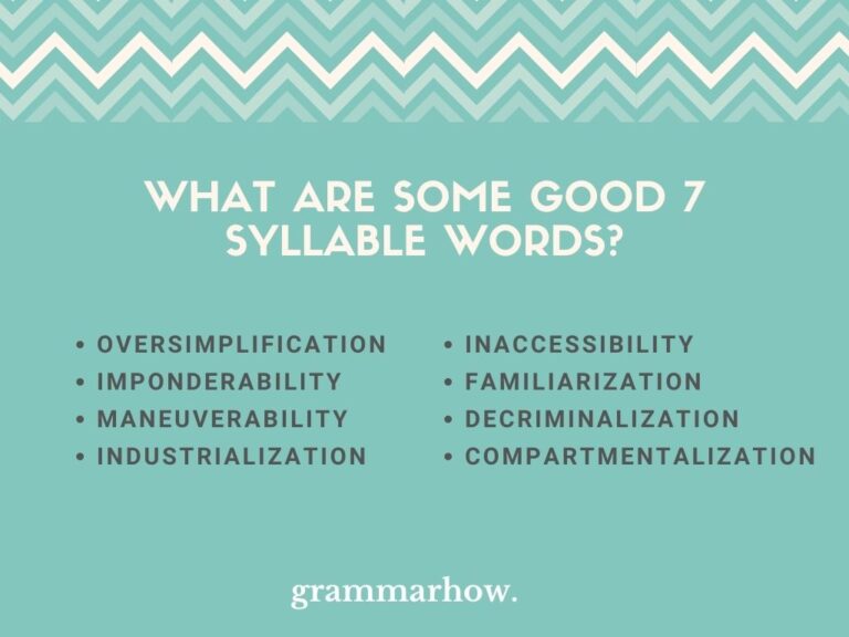 50 Good 7 Syllable Words List Pictures 50 Good 7 Syllable Words List Pictures
