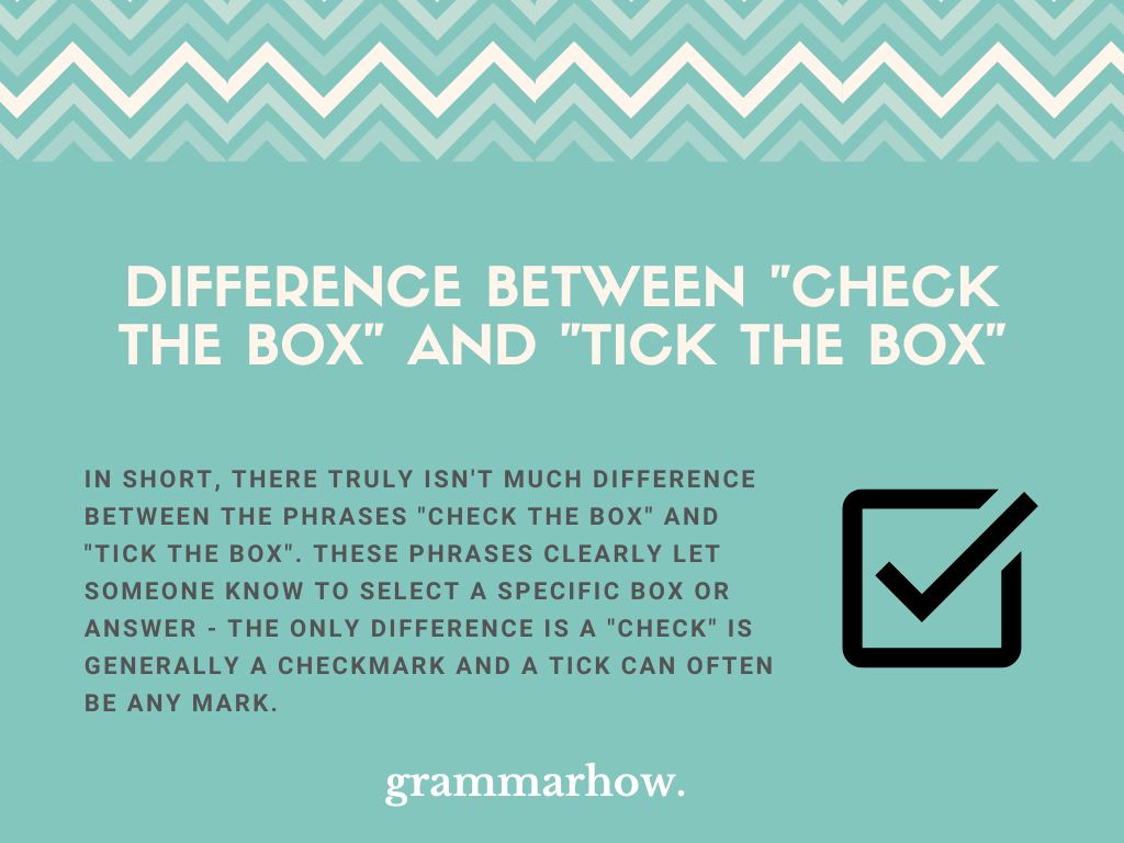 Is It Check The Box Or Tick The Box UK US Statistics 