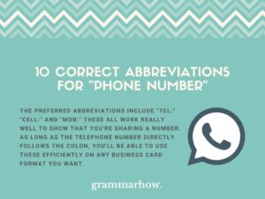 10 Correct Abbreviations for "Phone Number"
