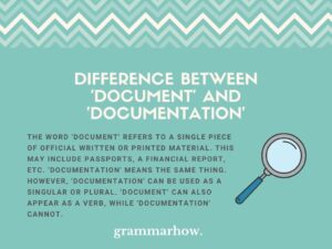Document vs. Documentation - Difference Explained