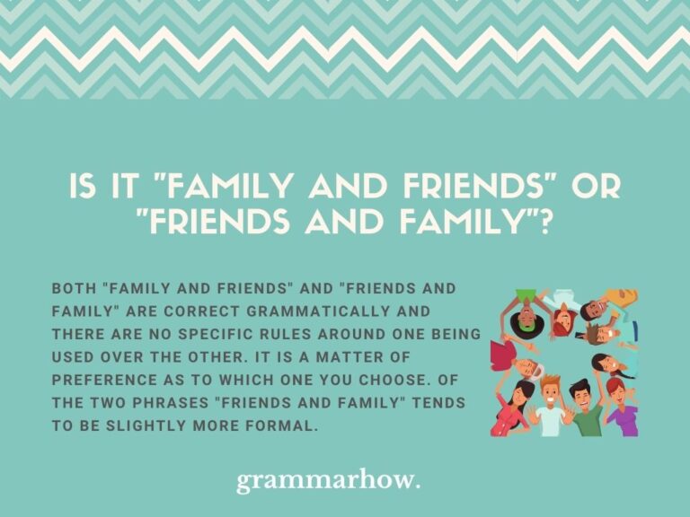 "Family & Friends" or "Friends & Family" - What Goes First?