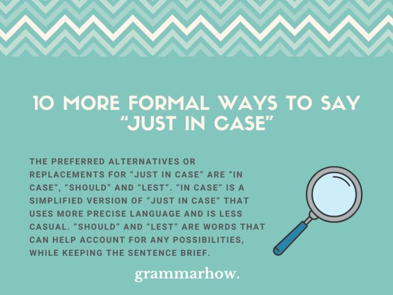 10 More Formal Ways To Say “Just In Case”