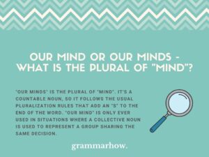 Our Mind or Our Minds - What Is The Plural of "Mind"?