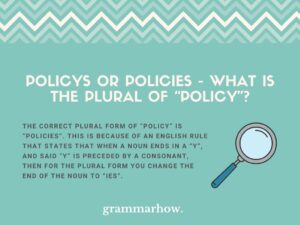 Policys or Policies - What Is The Plural Of “Policy”?