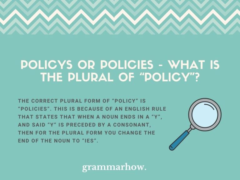 Policys or Policies - What Is The Plural Of “Policy”?