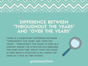 “Throughout The Years” vs. “Over The Years”