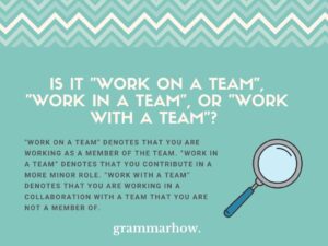 Work On/In/With A Team – Preposition Guide (With Examples)
