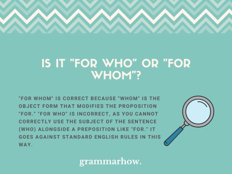 "For Who" or "For Whom"? Correct Version (With Examples)