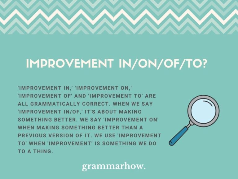 Improvement In/On/Of/To - Correct Preposition (+Examples)