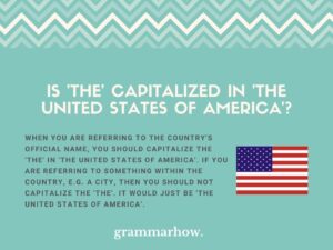 Is "The" Capitalized In "The United States of America"?