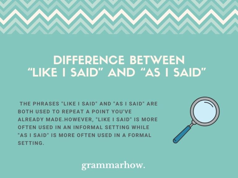 Like I Said or As I Said - Difference Explained (Examples)