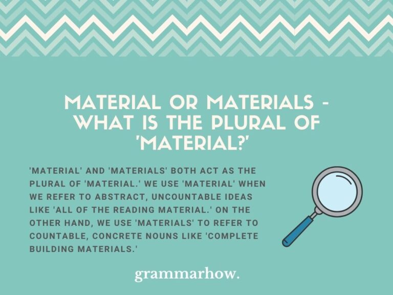Material or Materials - What Is The Plural Of "Material"?