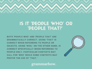 "People Who" or "People That" - Correct Version Explained