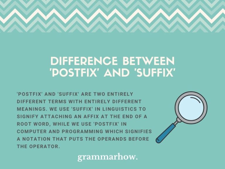 Postfix vs. Suffix - Difference Explained (With Examples)