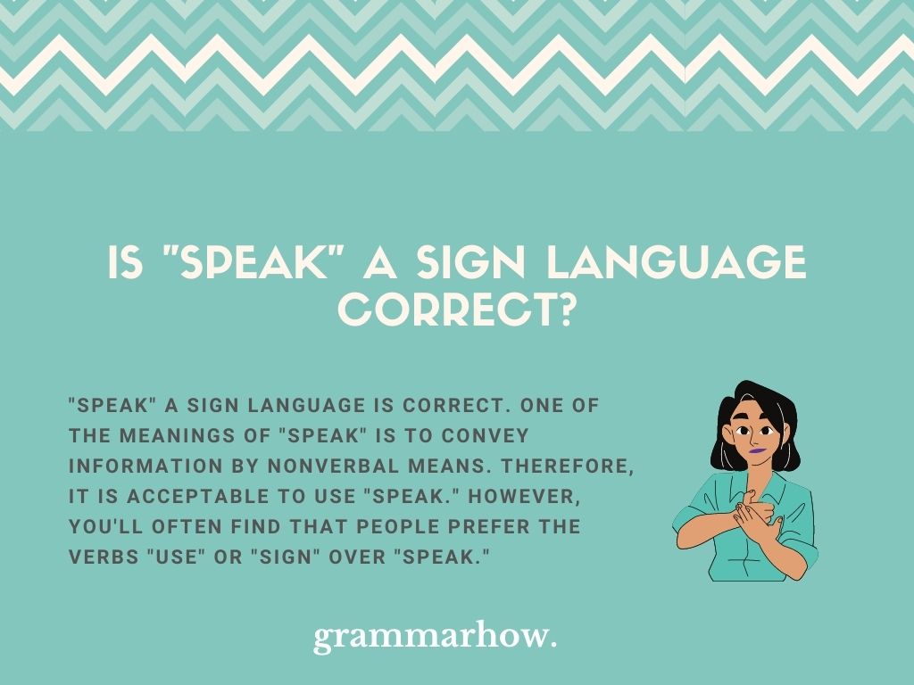Is "Speak" A Sign Language Correct? (What To Say Instead) - TrendRadars