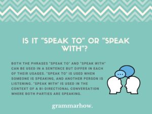 "Speak To" or "Speak With"? Correct Preposition