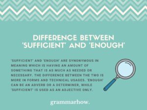 "Sufficient" vs. "Enough" - Difference & Meaning (+Examples)