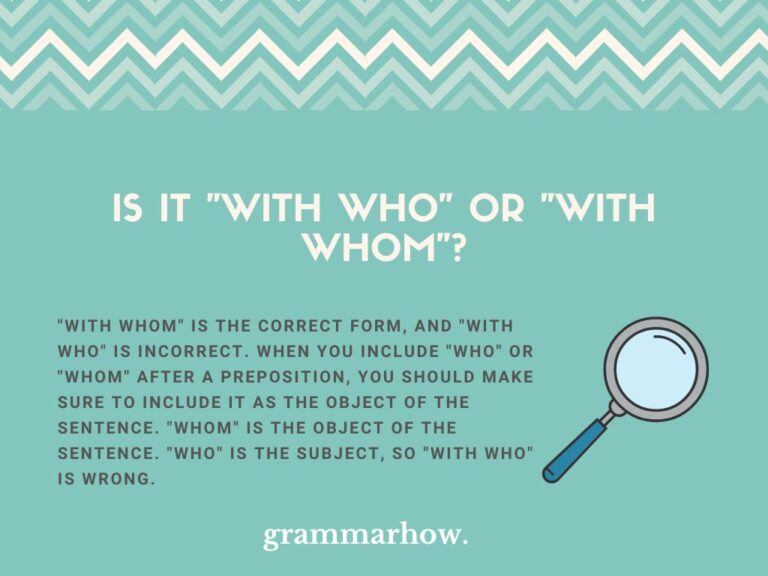 "With Who" or "With Whom"? Correct Version (With Examples)