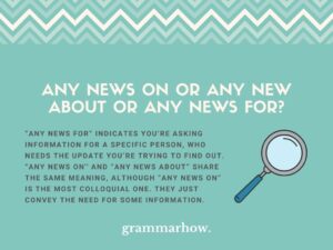 Any News On or Any News About or Any News For?