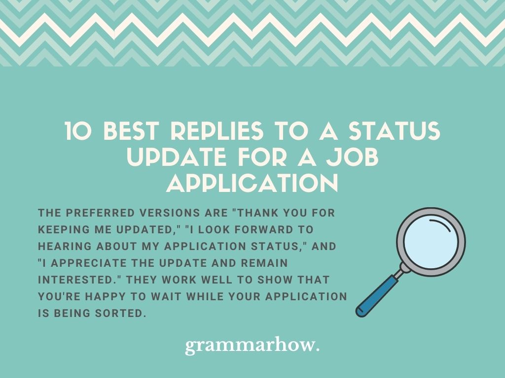 10 Best Replies To A Status Update For A Job Application TrendRadars