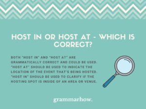 Host In or Host At - Which Is Correct? (Helpful Examples)