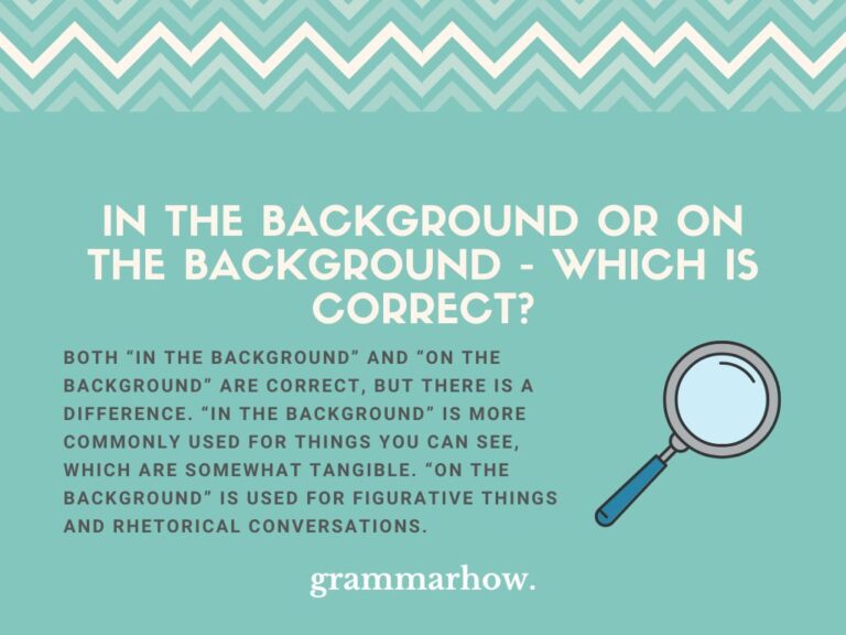 In the Background or On the Background - Which Is Correct?