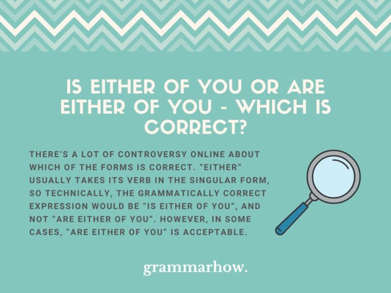 Is Either of You or Are Either of You - Which Is Correct?