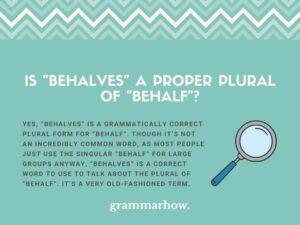 Is "Behalves" a Proper Plural of "Behalf"? (With Examples)