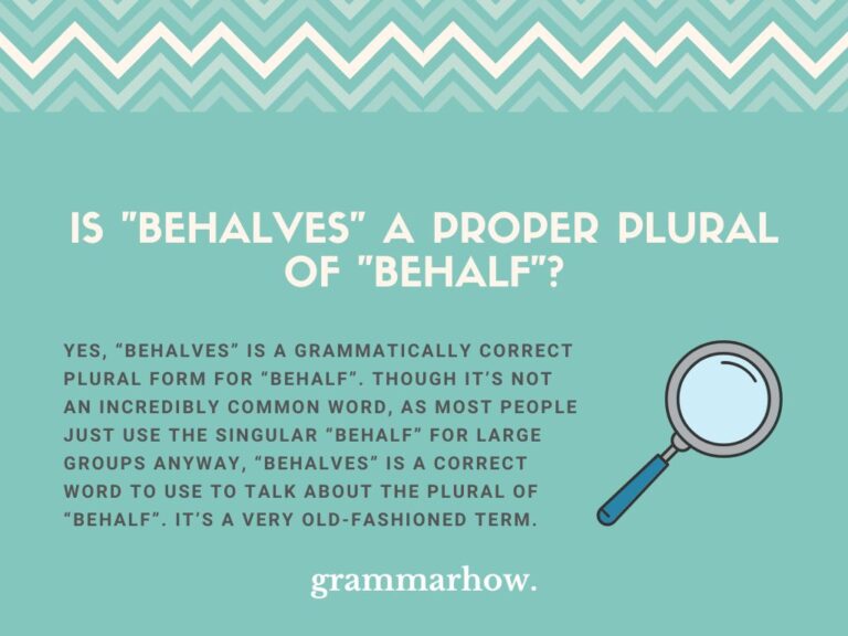 Is "Behalves" a Proper Plural of "Behalf"? (With Examples)