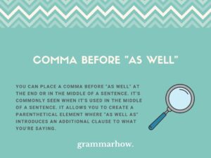 Comma Before "As Well"? (Helpful Examples)
