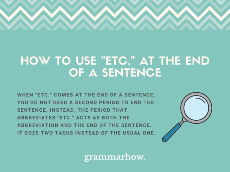 How to Use "Etc." at the End of a Sentence (Period or Not?)