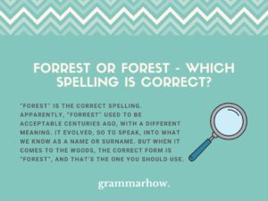 Forrest or Forest - Which Spelling Is Correct? (+Examples)