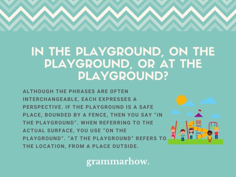 In the Playground, On the Playground, or At The Playground?