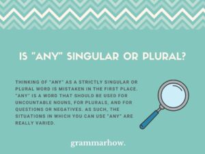 Is "Any" Singular or Plural? Correct Grammar (+Examples)