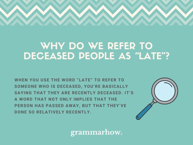 Meaning and Appropriate Use of "Late" for Deceased People