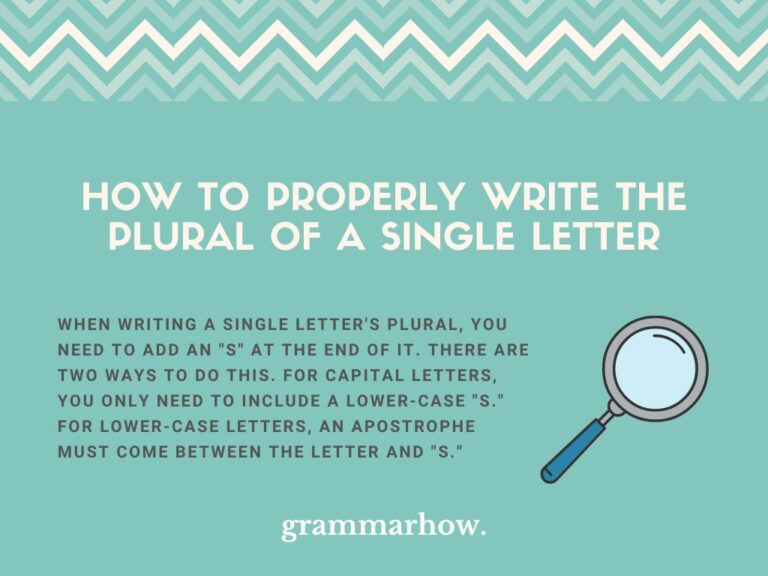 How to Properly Write the Plural of a Single Letter