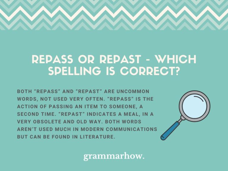 Repass or Repast - Which Spelling Is Correct? (+Examples)