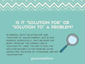 Is It "Solution For" or "Solution To" a Problem?