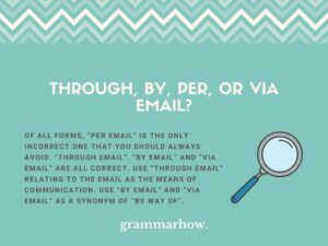 Through, By, Per, or Via Email? (Helpful Examples)